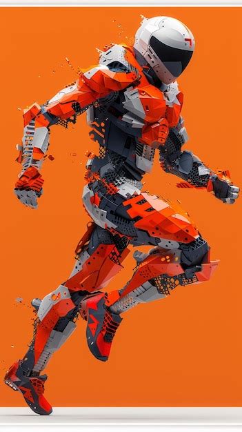 Premium Photo Futuristic Runner Cyberathlete Artificial Intelligence Enhanced Sportsman