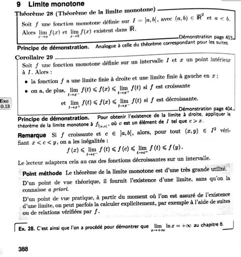 Théorème De La Limite Monotone Pour Les Fonctions — Les
