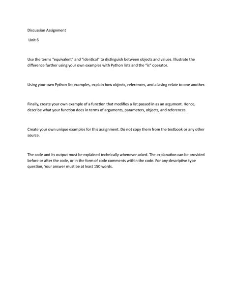 cs1101 unit 6 discussion assi discussion assignmentunit 6 use the