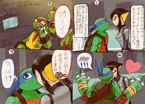 Leo And Karai Doing The Pocky Challenge Artist Naomim On Twitter Tmnt Tmnt Leora