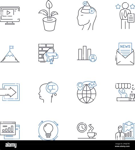 product development line icons collection innovation design research