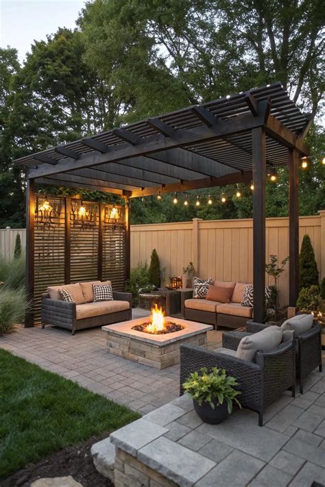 Metal Pergolas For Gardens With Fire Pit Durable Outdoor Living Solutions