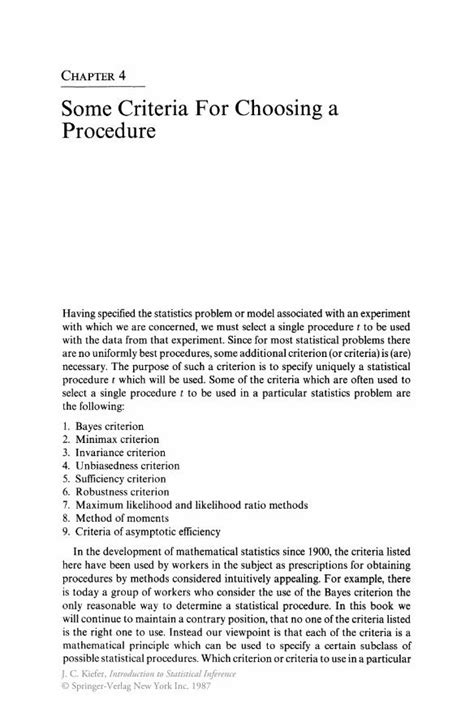pdf introduction to statistical inference some criteria for