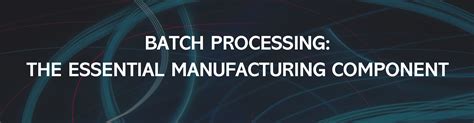 Batch Processing The Essential Manufacturing Component Grantek
