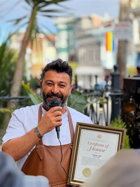 Chef Coskun Abik And Blind Butcher Receive The Certificate Of Honor
