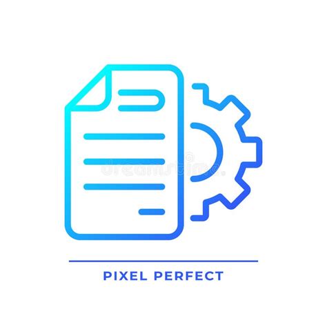 Document Settings Pixel Perfect Gradient Linear Vector Icon Stock Illustration Illustration Of