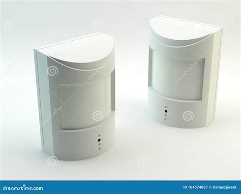 Motion Detectors Alarm Isolated On White 3d Illustration Stock