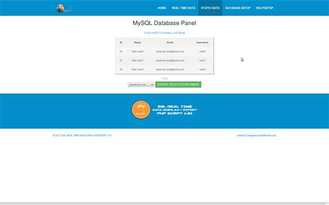 Sql Real Time Data Display And Export Script By Lefios Codester