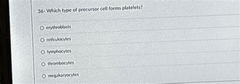 Solved 36 ﻿which Type Of Precursor Cell Forms