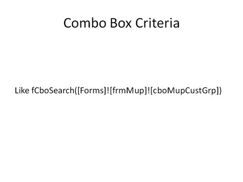 Combo Filter Or Some Nifty Access