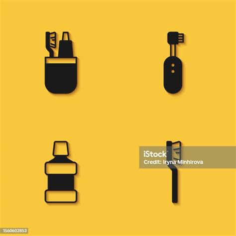 칫솔과 치약 구강 세정제 및 전동 칫솔 아이콘을 긴 그림자로 설정합니다 벡터 건강 진단에 대한 스톡 벡터 아트 및 기타 이미지 건강 진단 건강관리와 의술 건강한 생활