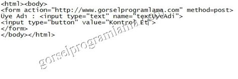 Gorsel Programlama Form Oluşturma Html Web Tasarımı Ve Programlama Ders 6