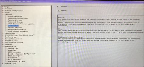 tpm firmware version is present after updating the bios to 1 2 4 and