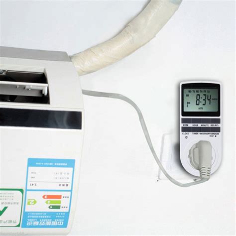 LCD V A Programmable Digital Timer Switch Socket Electronic Power Plug White LatestGadget