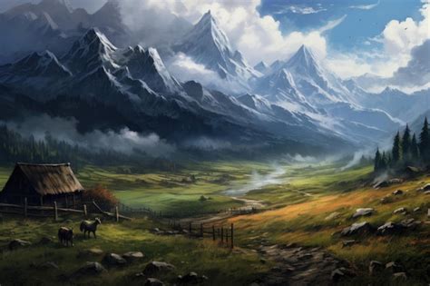Premium Ai Image A Beautiful Grazing Field Rpg Scenario