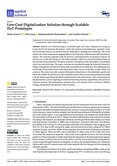 Pdf Low Cost Digitalization Solution Through Scalable Iiot Prototypes Mohammadamin