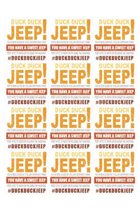 Printable Editable Free Printable Duck Duck Jeep Tags Printable Word