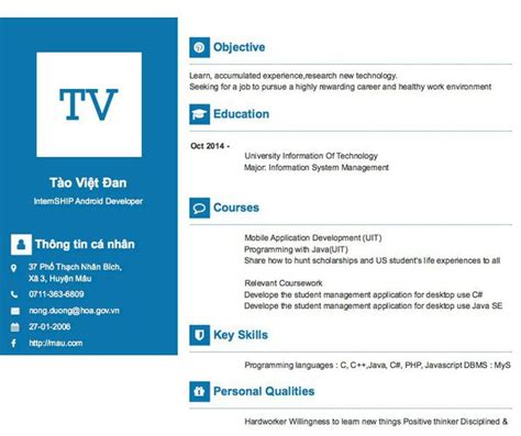 8132 Mẫu Cv Internship Android Developer Thiết Kế Chuẩn Nhất 2024 Bởi Tào V