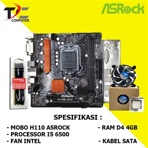 Jual Paket Mobo H110 Lga 1151 Ddr4 Plus Ram Hyper X Processor I5 6500 Fan Shopee Indonesia