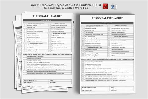 Employee File Audit Checklistemployee File Audit Templateaudit File