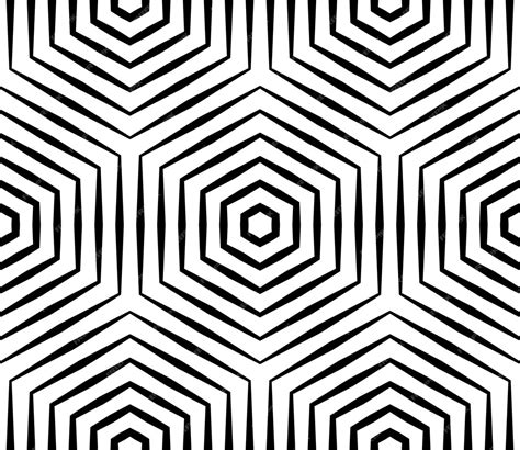 하프톤 선형 육각형 원활한 패턴입니다 착시 기하학적 배경입니다 프리미엄 벡터