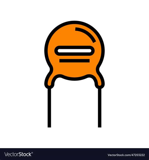 Ceramic Capacitor Electronic Component Color Icon Vector Image