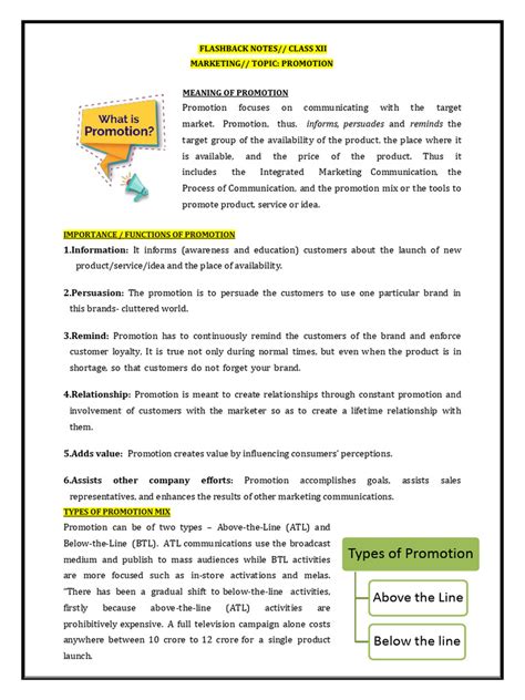 Flashback Notes Unit 4 Xii Class Pdf Marketing Advertising