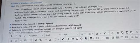 Solved Section Ii Short Answer Questions