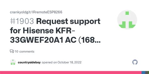 request support for hisense kfr 33gwef20a1 ac 168 bit kelon protocol