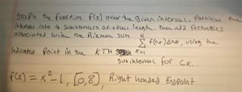 solved graph the function f x over the given interval