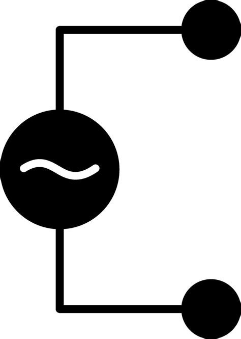 Ac Voltage Source Glyph 65357161 Vector Art At Vecteezy
