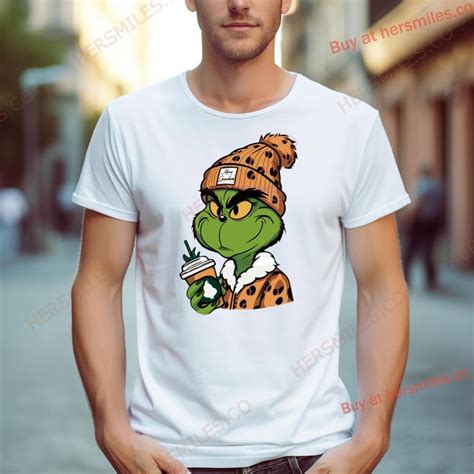 Grinch Boujee Merry Grinchmas Leopard Shirt Hersmiles