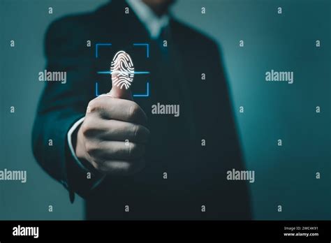 Touch Screen Fingerprint Scanner Unlocks Digital Identity Authentication Futuristic Biometric