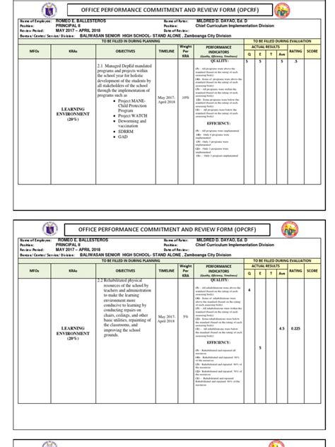 Opcrf 2017 2018 V 2 Pdf Pedagogy Teaching