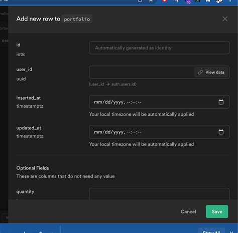Ui For Adding Row To Any Table Issue 7153 Supabase Supabase GitHub