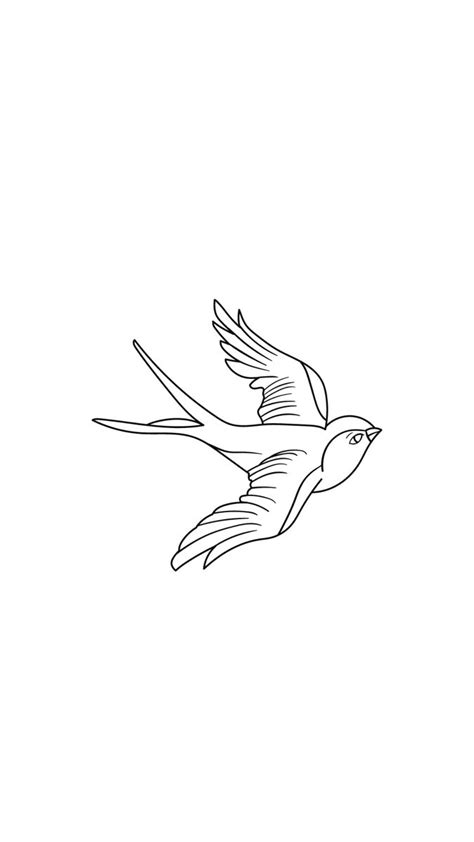 Линейный рисунок стриж Линейный рисунок Модели стежков Рисунок