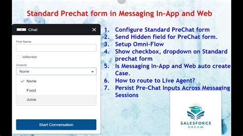 Standard Pre Chat In Salesforce Messaging For In App And Web Part 2 Servicecloud Youtube