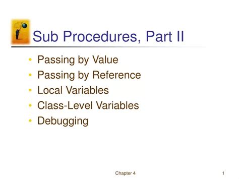 Ppt Sub Procedure Parameters Byval Vs Byref Powerpoint Presentation