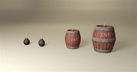 Bombs And Explosive Barrels 3d Weapons Unity Asset Store