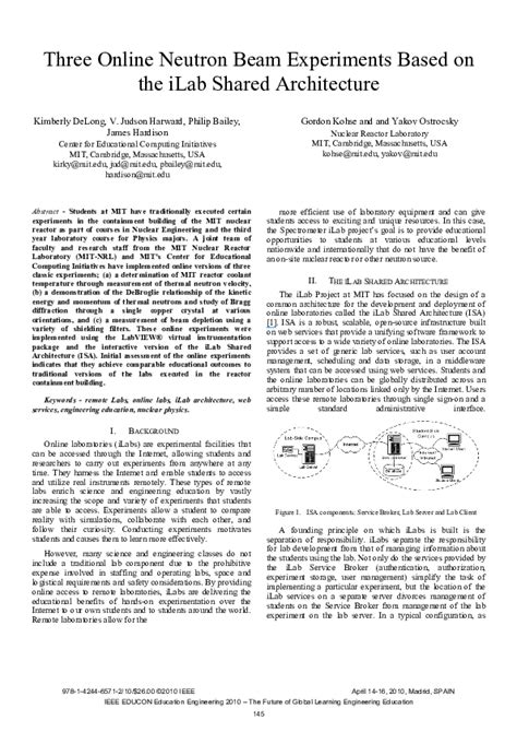 pdf three online neutron beam experiments based on the ilab shared