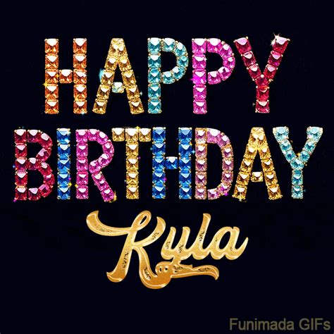 Sparkling Happy Birthday Kyla  With Jewel Lettering Download On