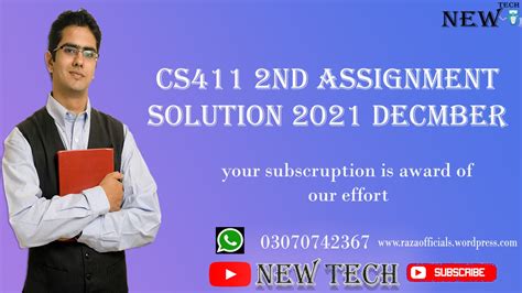 cs411 2nd assignment solution dec 2021 new tech