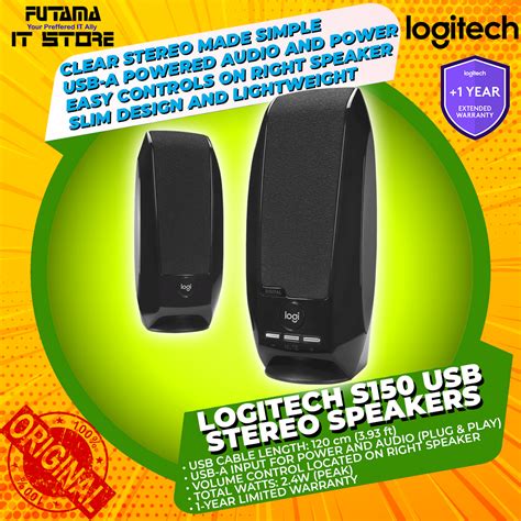 Logitech S150 Usb Stereo Speakers Crystal Clear Stereo Sound Shopee Malaysia