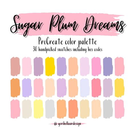 Procreate Color Palette Sugar Plum Dreams Etsy Australia