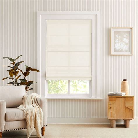 Custom Roman Shades Semi Sheer Linen For Kitchen And Living Room Curta