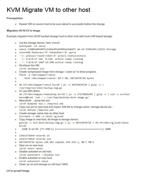 Kvm Migrate Vm To Other Host Pdf Utility Software Information Retrieval