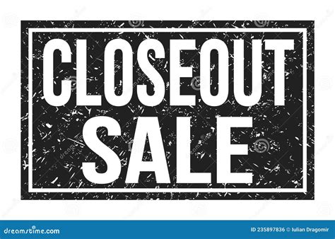 Closeout Sale Words On Black Rectangle Stamp Sign Stock Illustration