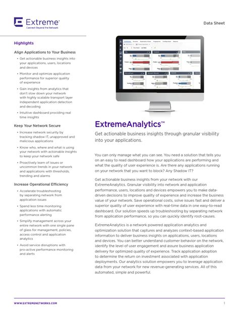Extreme Network Pdf Analytics Computer Network