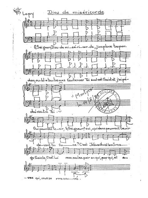 Seigneur Dieu De Misericorde Plopy Pdf