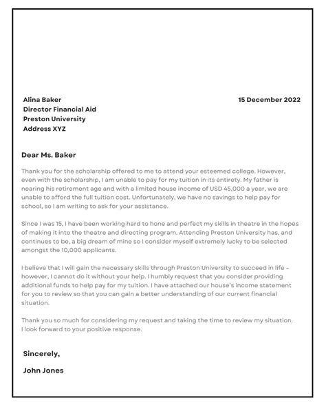 How To Write A Financial Aid Appeal Letter With Samples Scholaroo